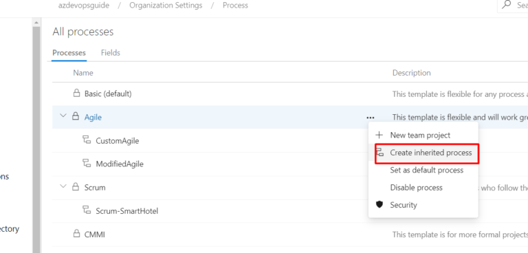 Creating A New Process Template In Azuredevops Azuredevops Guide