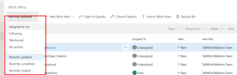 View the workitems assigned to yourself in Azure DevOps – AzureDevOps Guide