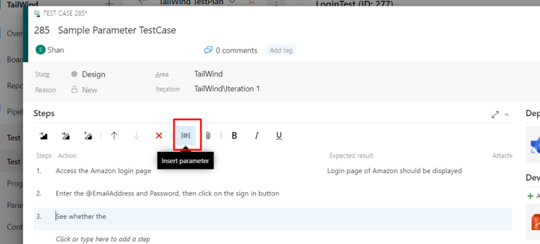 Inserting a parameter in the Testcase in Azure TestPlans – AzureDevOps ... Inserting a parameter in the Testcase in Azure TestPlans – AzureDevOps ...