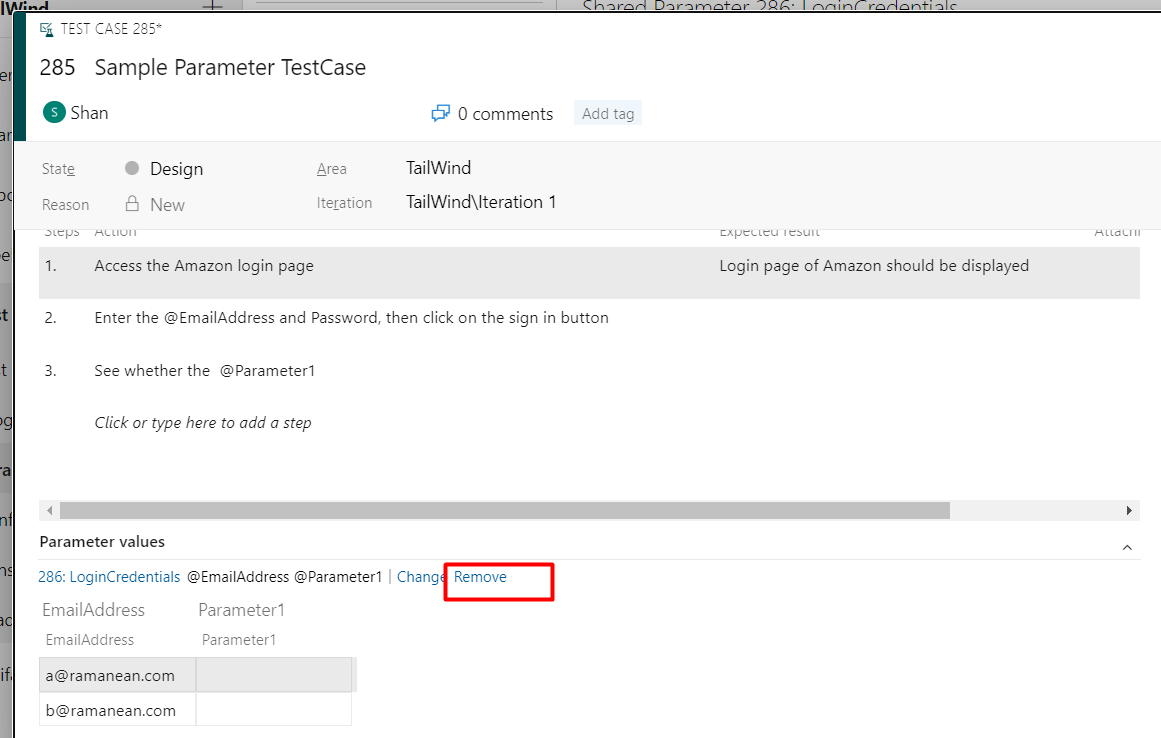 Removing Shared Parameters From A Testcase In Azure Testplans Azuredevops Guide