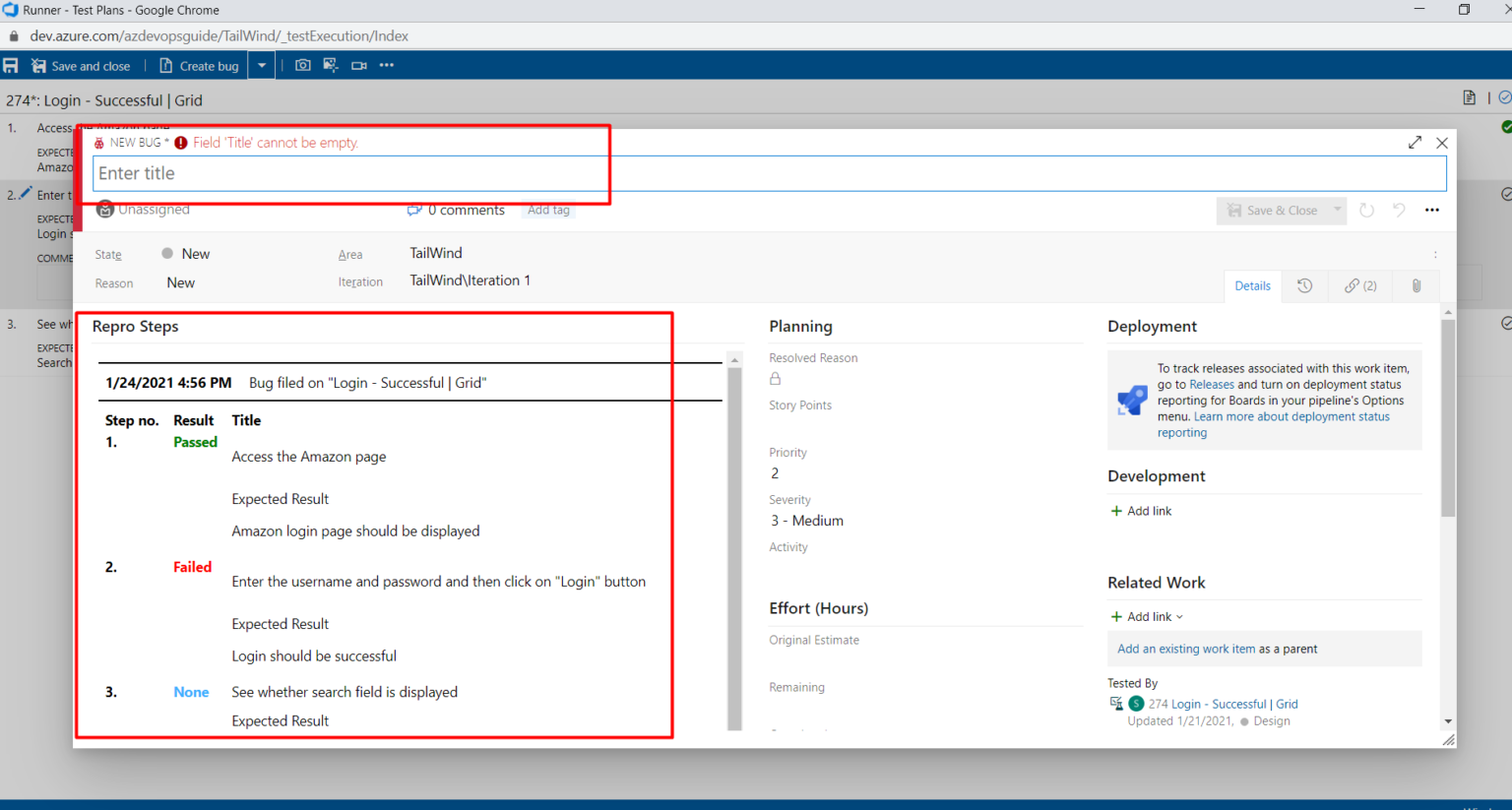 Creating A Bug From Testcase In Azure Devops Azuredevops Guide