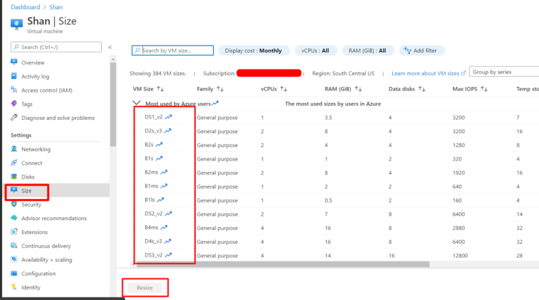 Resizing a virtual machine in Azure – AzureDevOps Guide