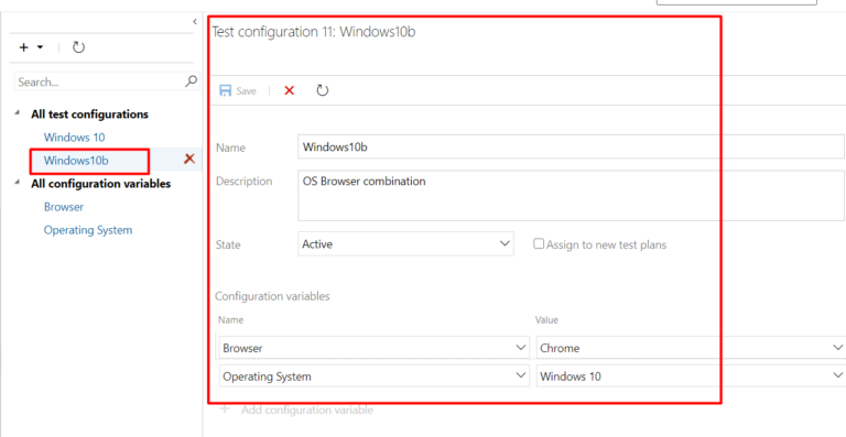 Adding A Configuration In Azure Testplans Azure Devops Azuredevops Guide