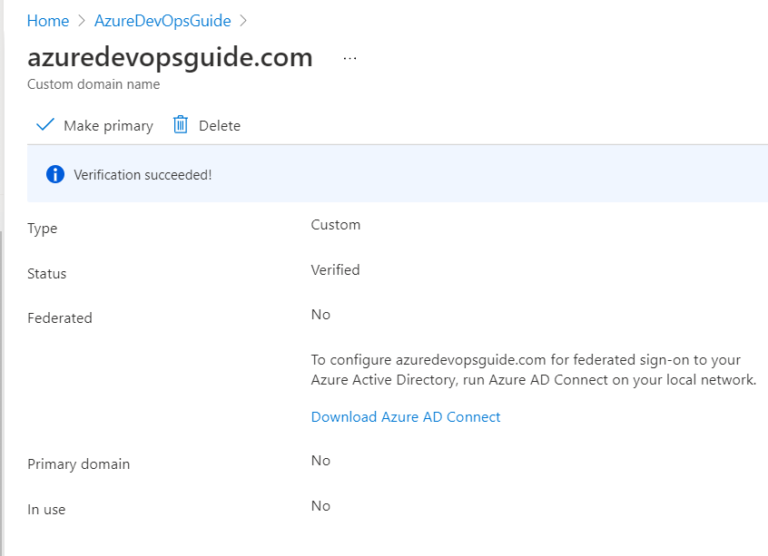 Adding Custom Domain to Azure Active Directory – AzureDevOps Guide