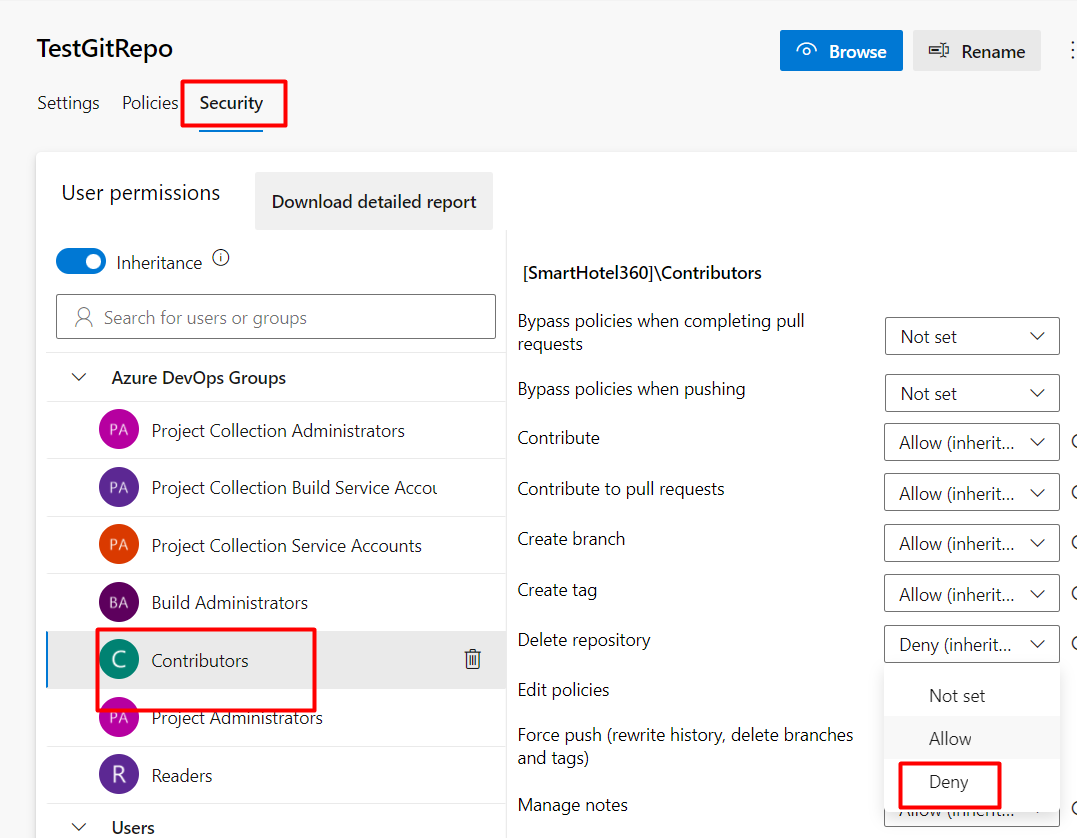 Delete Repository Permission For A Specific Repo In Azure Devops Azuredevops Guide