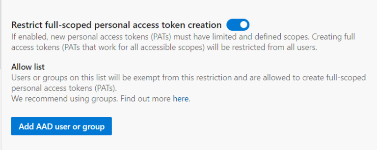 Restrict full-scoped personal access token creation in Azure DevOps ...