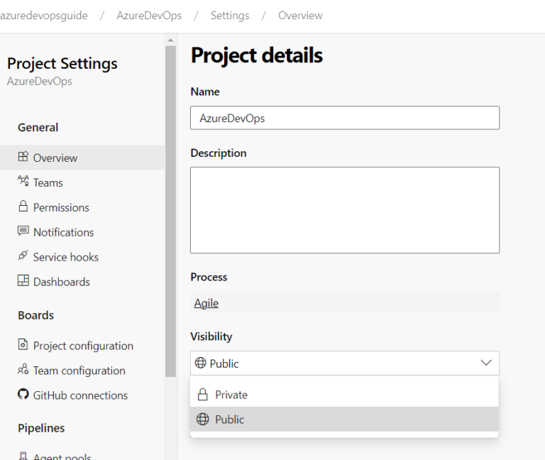 Update Project Visibility in Azure DevOps – AzureDevOps Guide Update Project Visibility in Azure DevOps – AzureDevOps Guide