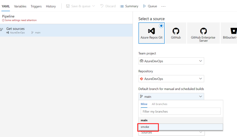 Yaml Default Branch For Builds And Releases In Azure Devops Azuredevops Guide