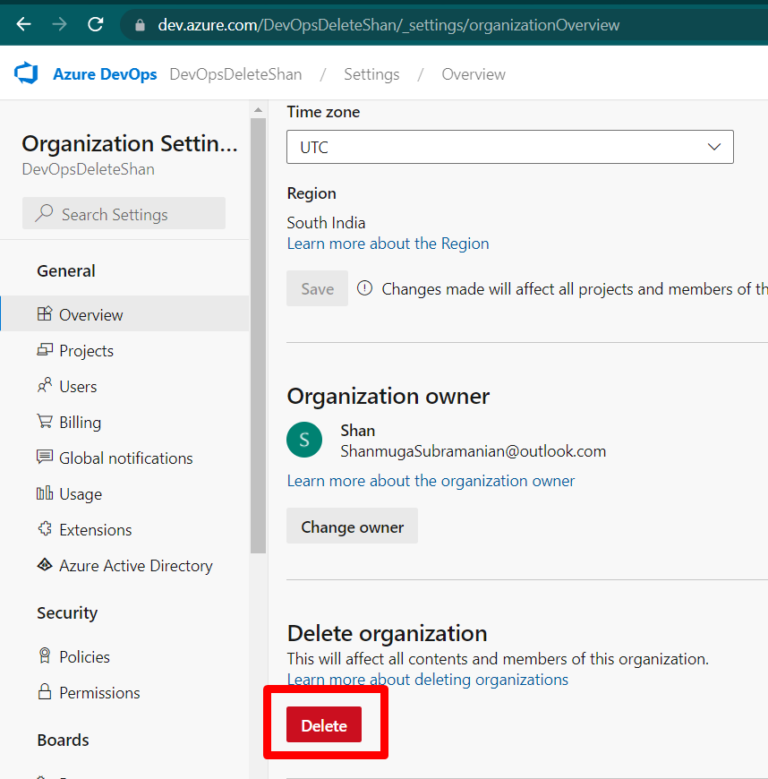 Removing An Azure Devops Organization Azuredevops Guide 9901