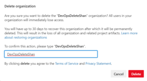 Removing an Azure DevOps Organization – AzureDevOps Guide